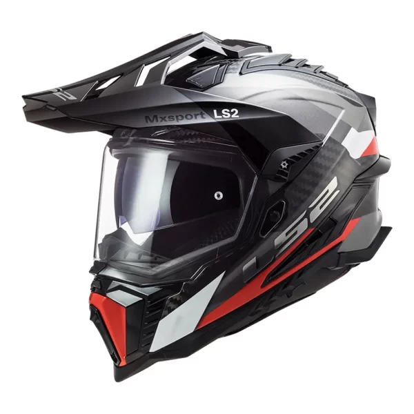 Kaciga LS2 Cross MX701 EXPLORER FRONTIER CARBON crveno bela