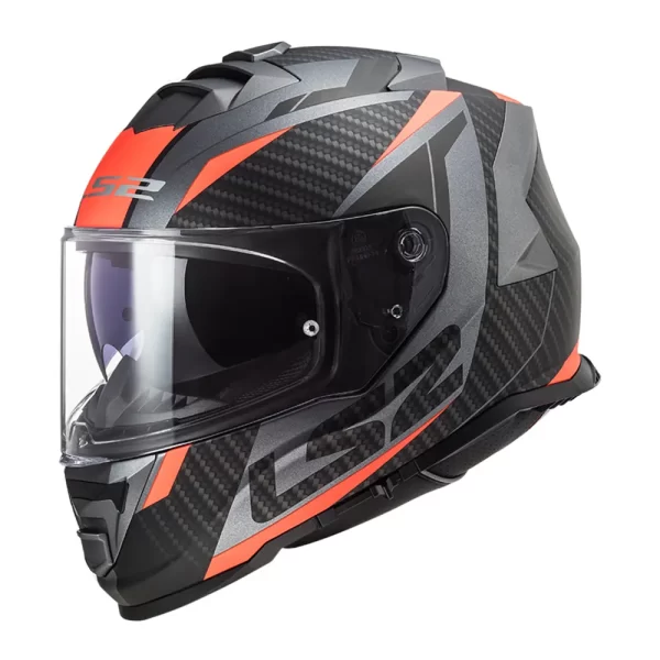 Kaciga LS2 Full Face FF800 STORM RACER mat titanium narandžasta sa naočarima