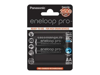 PANASONIC Baterija Eneloop pro AA punjive (BK-3HCDE/2BE) 2 kom.