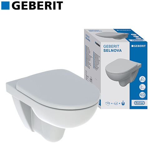 GEBERIT SELNOVA SET WC ŠOLJA I WC DASKA RIMFREE 501.751.00.1