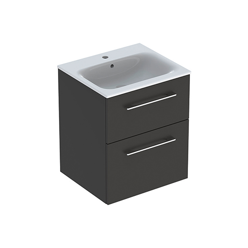 GEBERIT SELNOVA SQUARE LAVABO SA ORMARIĆEM, DVE FIOKE, LAVA MAT, 55 cm 501.233.00.1