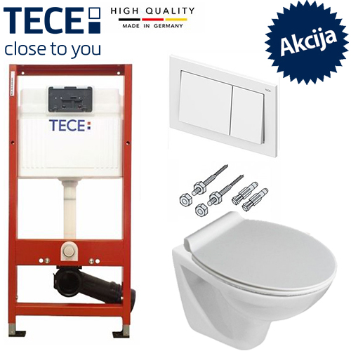 TECE SET JIKA EUROLINE BELA TIPKA WC ŠOLJA SA SLIM SOFT CLOSE REACTIVE DASKOM