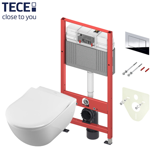 TECE SET VILLEROY & BOCH HROM SJAJ TIPKA SUBWAY WC ŠOLJA SA SOFT CLOSE SLIM DASKOM