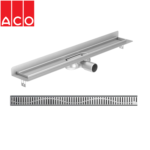 ACO SHOWER DRAIN C KANAL SA VERTIKALNOM FLANŠNOM I WAVE REŠETKOM 585 mm X 74 mm 9010.88.42