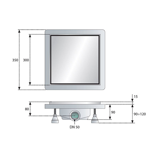 TEA DEFLOW-Q 300X300 SET KOMPLET 972.101.8