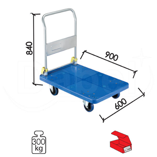 Dabel kolica za transport K6 Plava 900X600mm 300kg Q