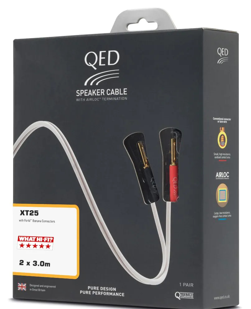 QED XT25 Pre-Terminated Speaker Cable 3m