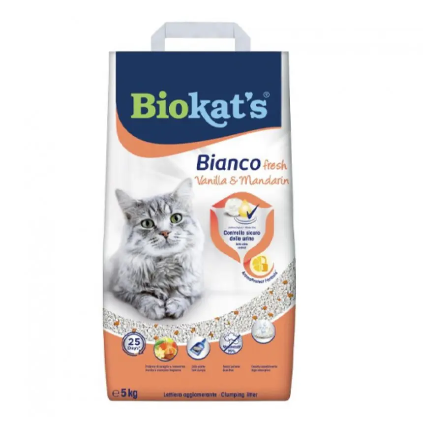 BIOKAT S BIANCO FRESH VANILA I MANDARINA POSIP ZA MACKE 5 kg