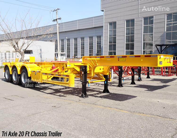 Nova CIMC Tri Axle 20 Ft Chassis Trailer for Sale in Guam poluprikolica za prevoz kontejnera