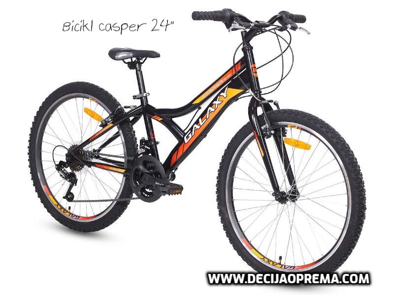 Bicikl Galaxy Casper 240 24″/18 za decu crno narandžasta crvena