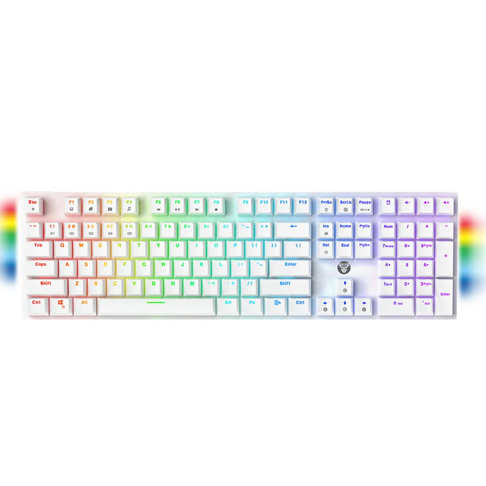 Tastatura mehanicka zicna MAXFIT 108 RGB MK855 bela (blue switch) FANTECH