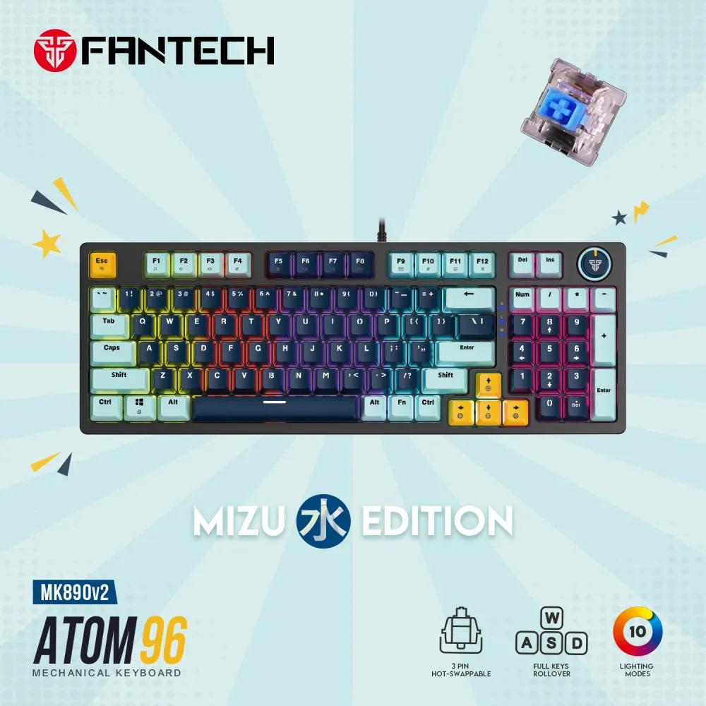 Tastatura Mehanicka Gaming Fantech MK890 RGB Atom 96 Navy (Blue switch)