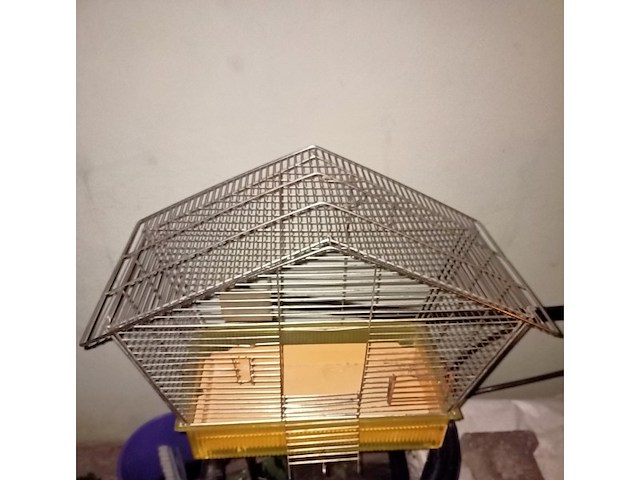 Kavez za ptičice-metal,plastika,žute boje dno