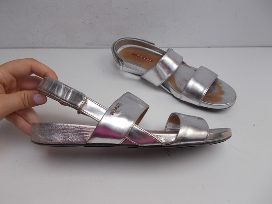 original PRADA srebrne sandale