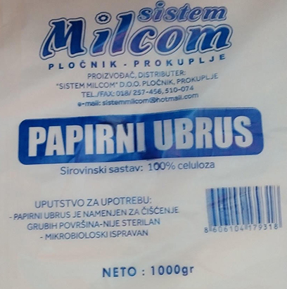 Papirni ubrus, Milkom