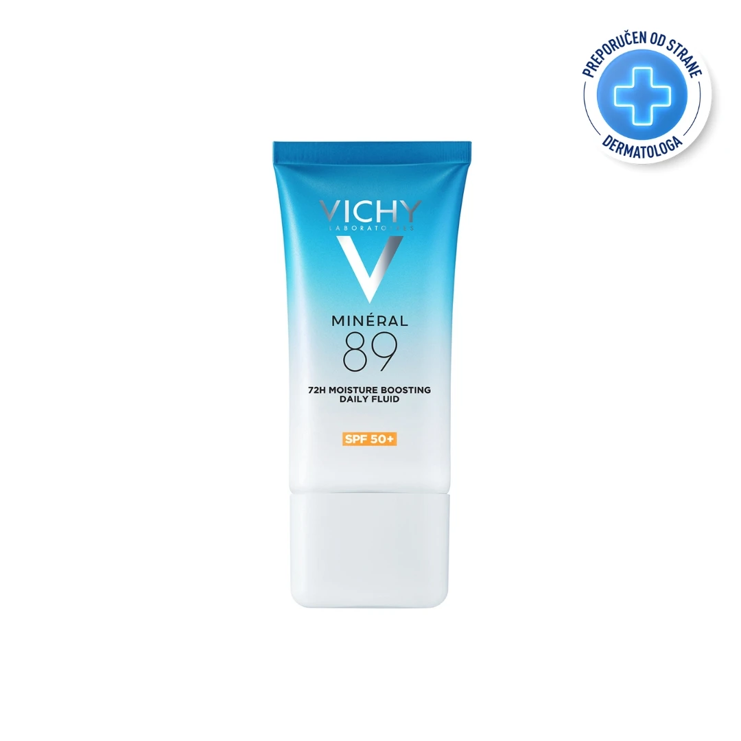 VICHY MINÉRAL 89 Fluid sa SPF50+ Zaštitom 50 mL Dnevni Fluid za Hidrataciju Lica sa Hijaluronskom Kiselinom i Skvalanom