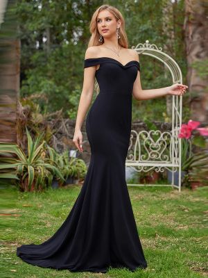 A - Duga crna haljina sirena kroja 247bk