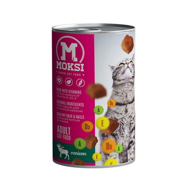 Moksi konzerva za macke sa divljači 415gr