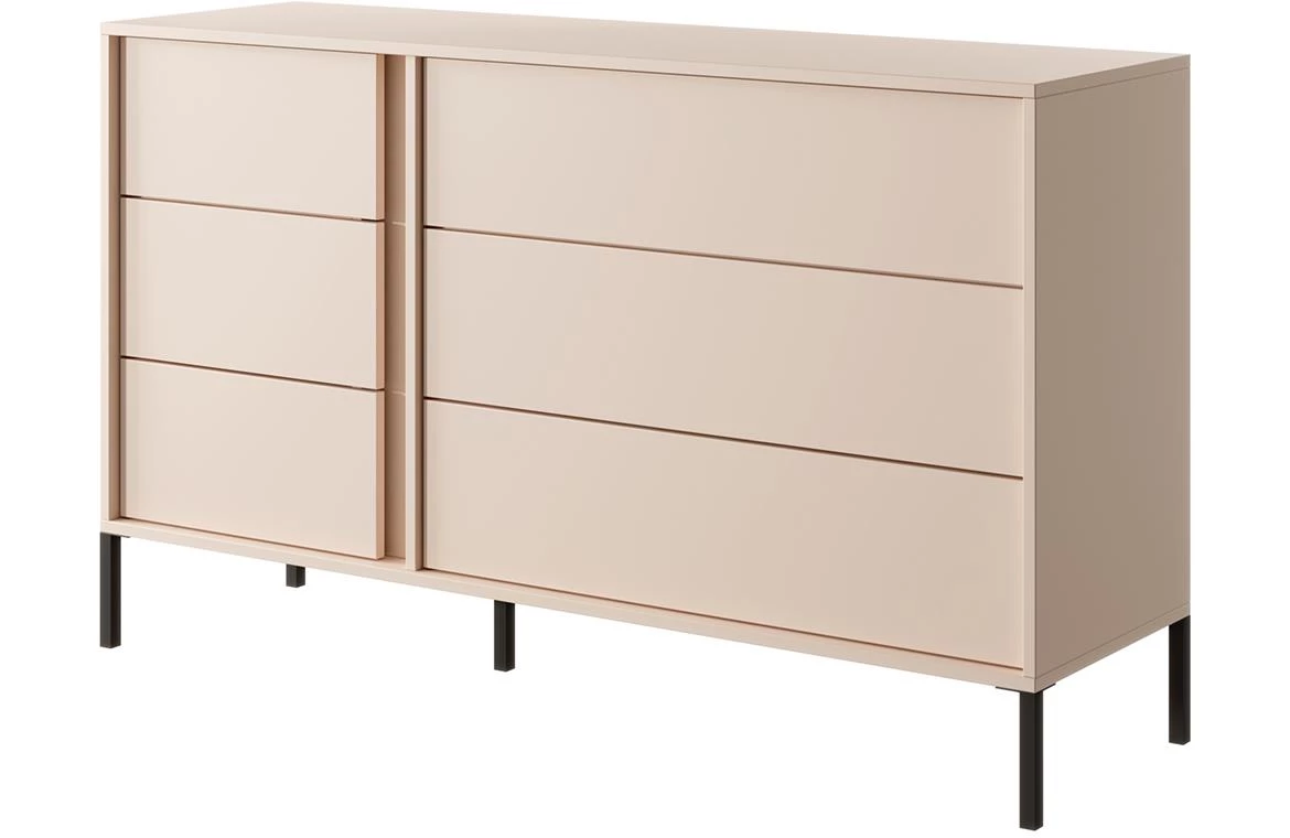 Dast 138 6S komoda 3+3 fioke 137,3x39,5x81,4 cm bež
