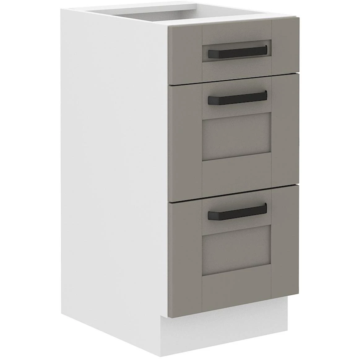 Luna 40D 3S BB kuhinjski element 3 fioke 40x50x82 cm beli/sivi