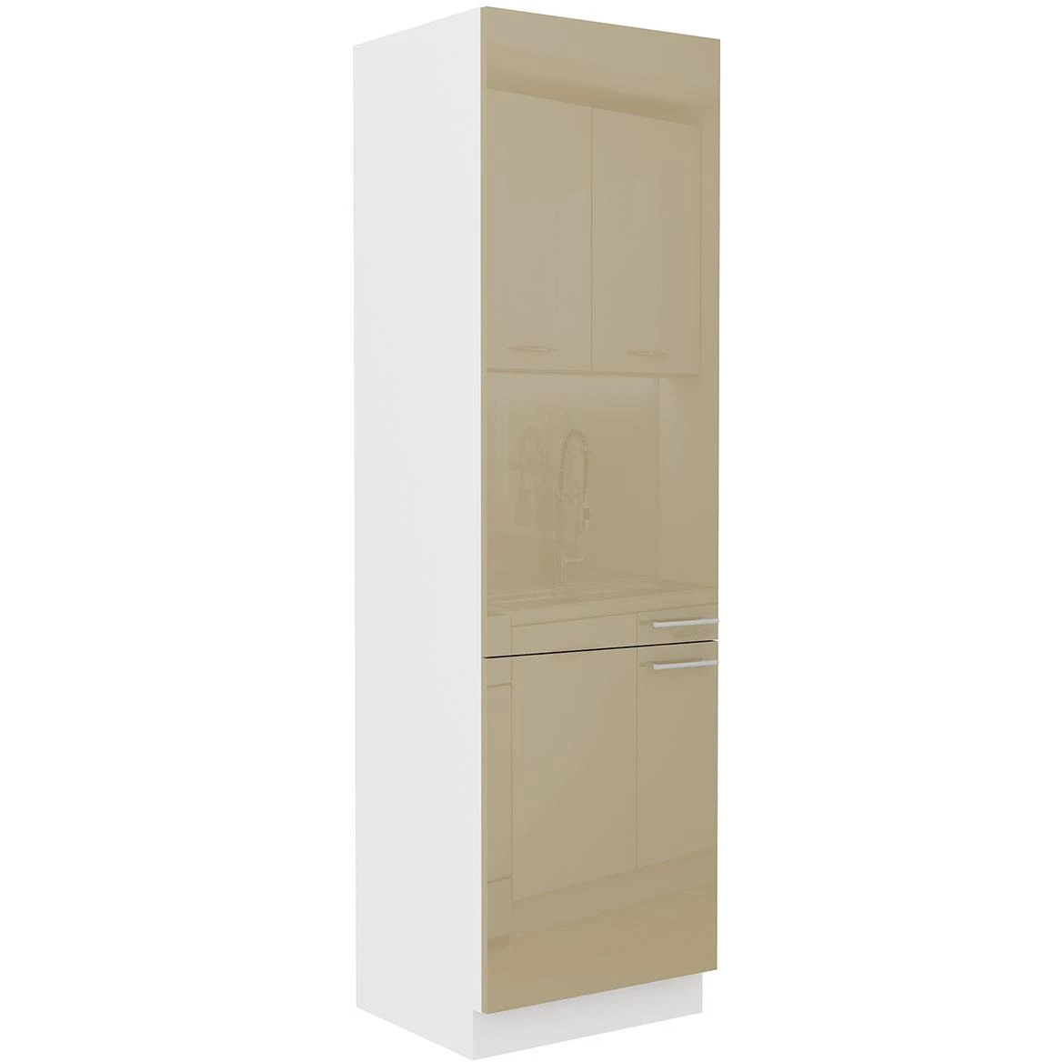 Lara 60dk-210 2f Bb kuhinjski element 2 vrata 60x57x210 cm beli/cappuccino sjaj