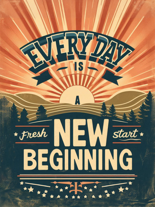 Every Day is a New Beginning - Retro