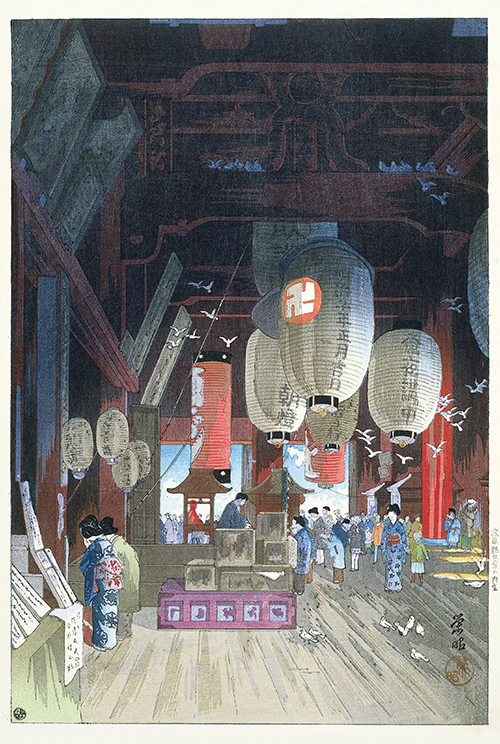 Inner sanctuary of the Asakusa Kannon temple (1932)