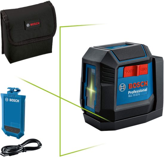 Bosch GLL 12-22 G linijski laser sa zelenim zrakom i Li-Ion 3,7V punjivom baterijom; domet 12m (0601065321)