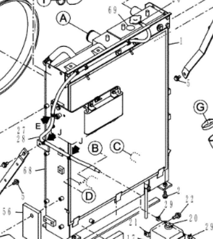 Case 47833961 47833961 radijator za hlađenje motora za Case CX130C CX160C CX180C bagera