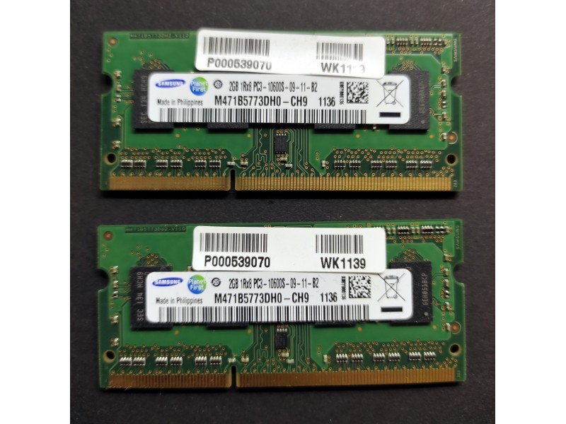 4Gb DDR3 RAM memorija za laptop 2 KOM UPARENA