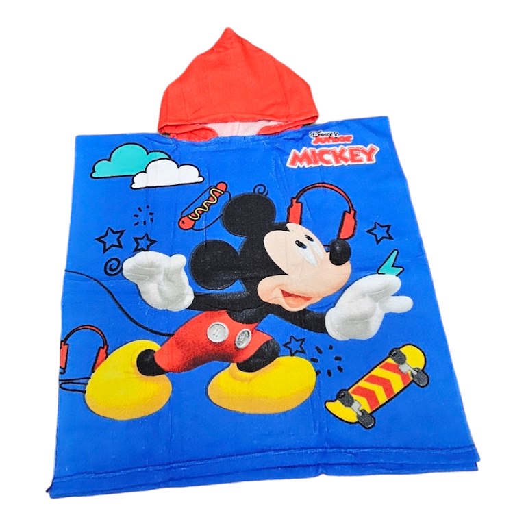 Pončo Mickey Mouse – Peškir sa kapuljačom