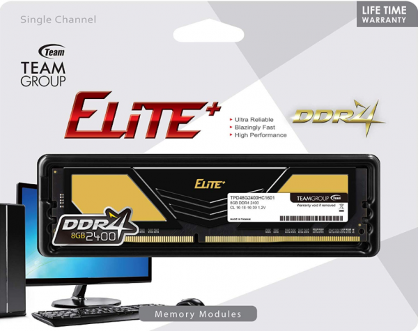 TeamGroup DDR4 TEAM ELITE PLUS GOLD UD-D4 8GB 3200MHz 1,2V 22-22-22-52 TPD48G3200HC22BK