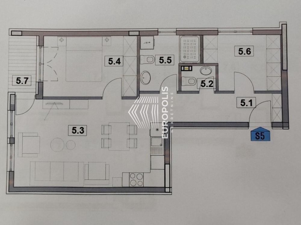 Dvoiposoban stan na prodaju, 60m2, 188.100€