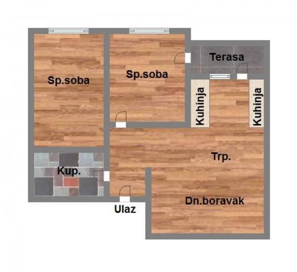 Dvoiposoban stan na prodaju, 54m2, 103.580€