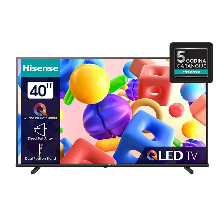 Hisense Televizor 40A5KQ 40″, Smart, 1920×1080, QLED, Wi-Fi, Crni