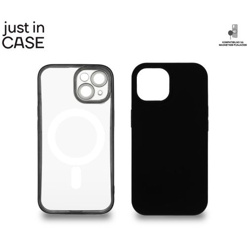 2u1 Extra case MAG MIX PLUS paket CRNI za iPhone 15 Plus
