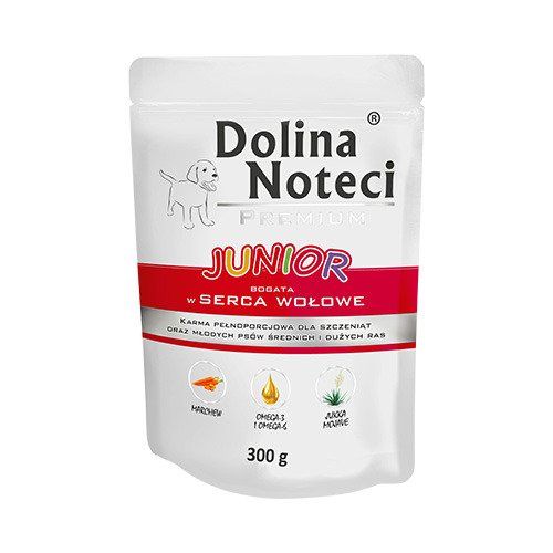 Dolina Noteci Premium Dog Junior Srednje i Velike Rase Goveđa Srca 300g