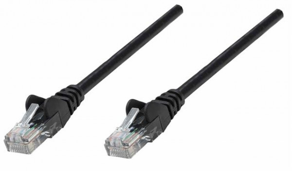 Network Cable, Cat6 compatible, CCA, UUTP, PVC, 0.25 m, Black