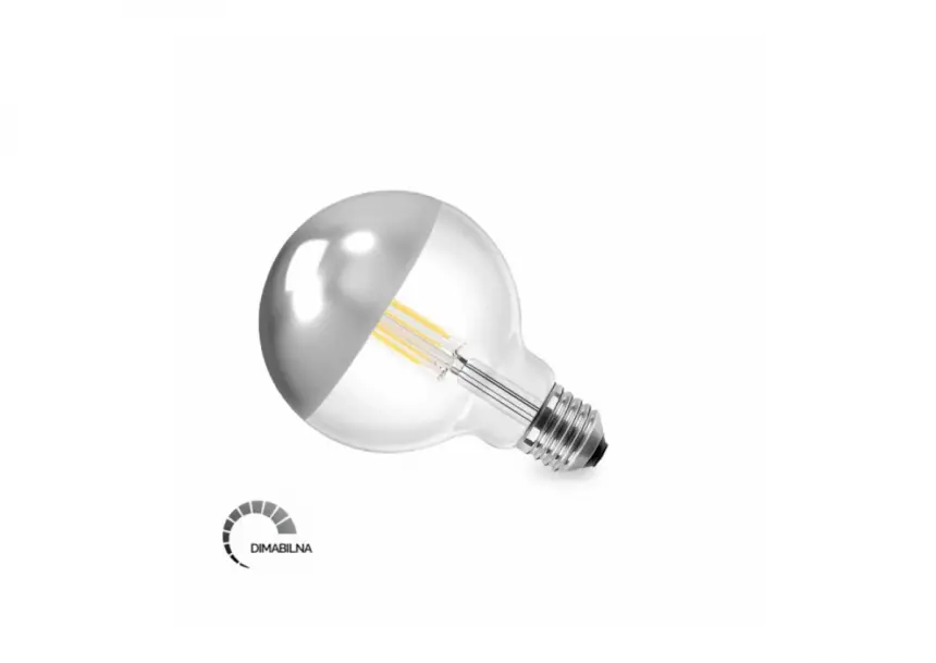 LED SIJALICA FILAMENT DIM G125 8W E27 2700K 1055lm TOP SILVER