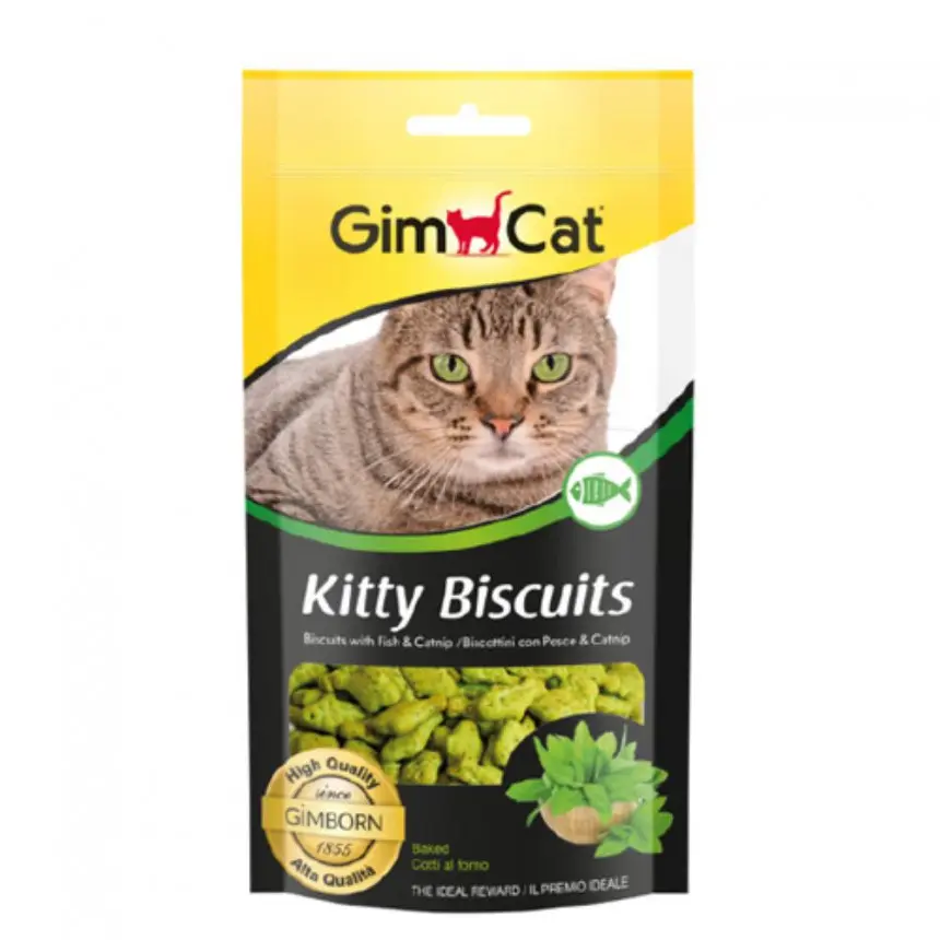 GIMCAT KITTY BISKVITI RIBA I MACJA TRAVA POSLASTICE ZA MACKE 40 g