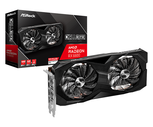 SVGA Asrock Radeon RX6600 Challenger D 8GB GDDR6, RX6600 CLD 8G