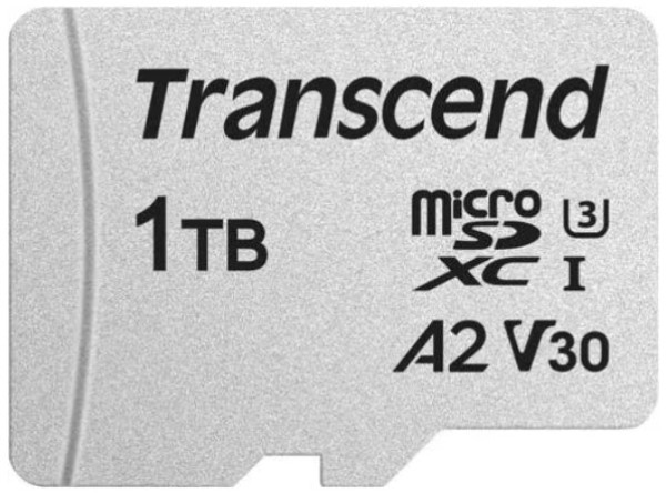 1TB microSD w/ adapter, UHS-I U3 V30 A2, Read/Write up to 100/85 MB/s ( TS1TUSD300S-A )