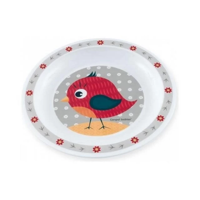 CANPOL BABY PLATE - BIRD (RED)