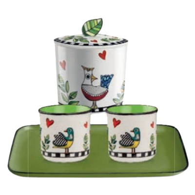 Espresso set 4 - Cocorico, Green