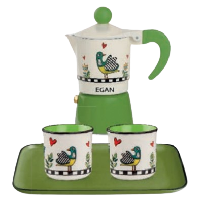 Set Moka Coffee - Cocorico, Green