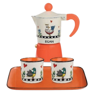 Set Moka Coffee - Cocorico, Orange