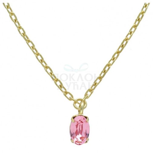 ŽENSKA VICTORIA CRUZ GEMMA PINK GOLD OGRLICA SA SWAROVSKI KRISTALIMA