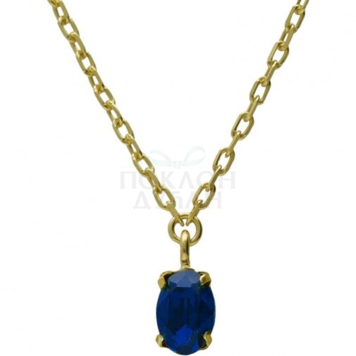 ŽENSKA VICTORIA CRUZ GEMMA SAPPHIRE GOLD OGRLICA SA SWAROVSKI KRISTALIMA