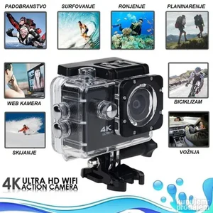 KAMERA 4K ULTRA HD GO PRO SPORTSKA KAMERA WI FI 4K NOVO