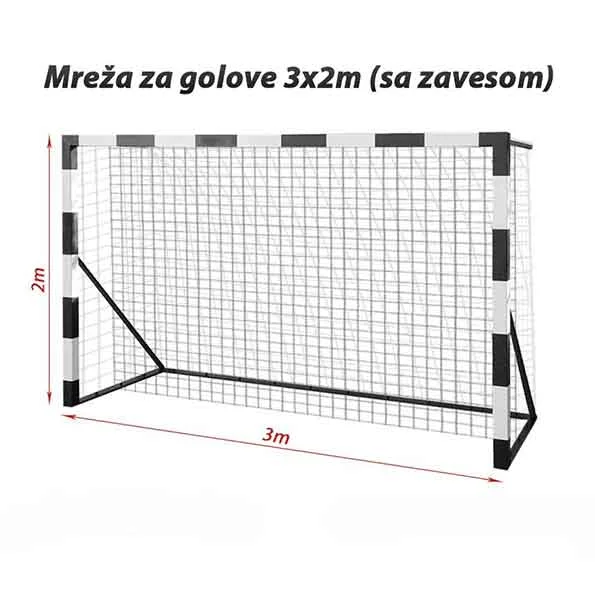 Mreža za gol 3x2m (sa zavesom)